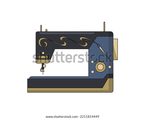 Sewing Machine Retro Design Form Tool Stock Illustration 2211814449 ...