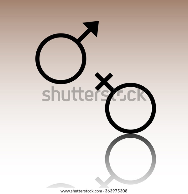 Sex Symbol Black Illustration Reflection Stock Illustration 363975308