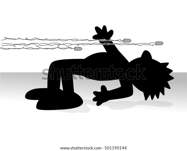 Shadow Man Dodging Bullets By Bending 스톡 일러스트 501190144 | Shutterstock
