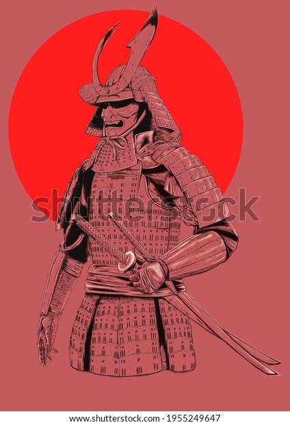Shadow Samurai Ink Drawing Stock Illustration 1955249647 | Shutterstock