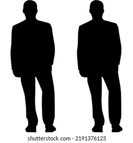 Shadow Two Man Standing Stock Illustration 2191376123 | Shutterstock
