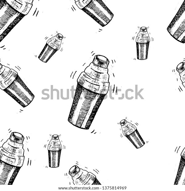 Shaker Seamless Sketch Pattern Hand Drawn Stock Illustration 1375814969 ...