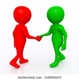 Shaking Hands 3d Figures Computer Generated Stock Illustration ...