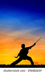 Shaolin Pose Sunset Stock Illustration 196482659 | Shutterstock
