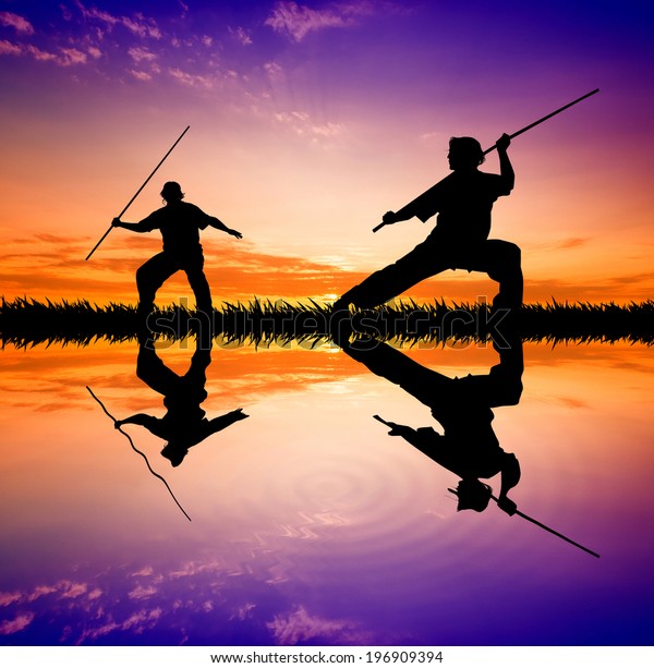 Shaolin Pose Sunset Stock Illustration 196909394 | Shutterstock