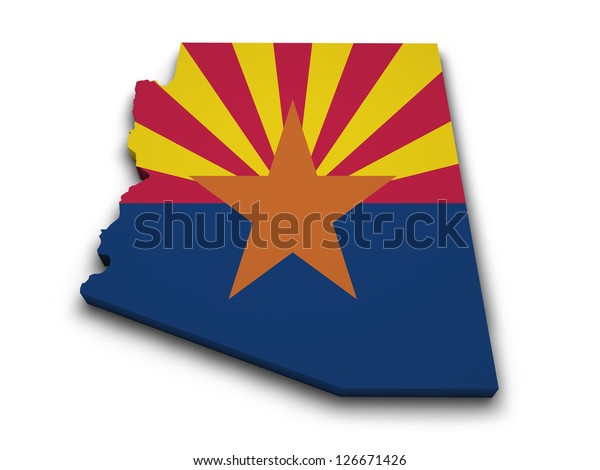 Shape 3d Arizona Map Flag Isolated Stock Illustration 126671426 ...