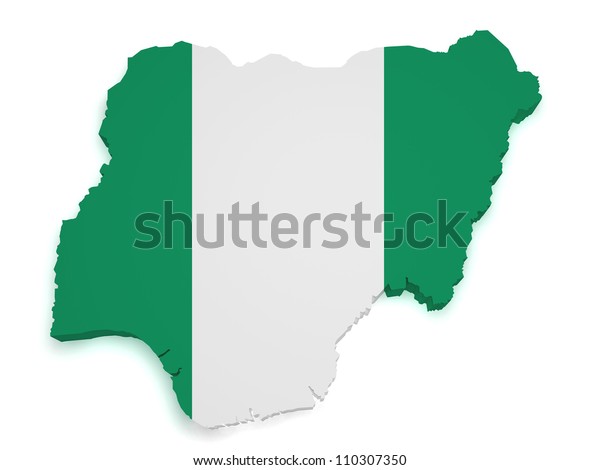 Shape 3d Nigerian Flag Map Isolated Stock Illustration 110307350 ...