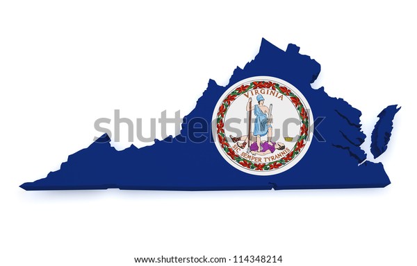 Shape 3d Virginia Map Flag Isolated Stock Illustration 114348214