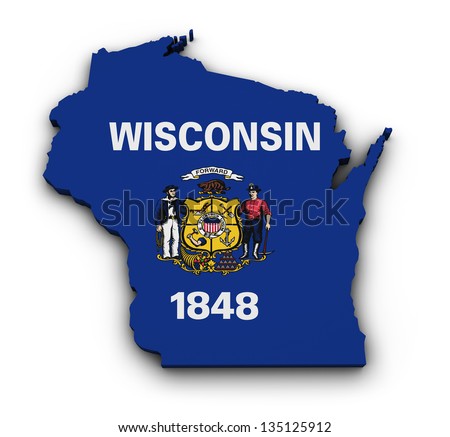 Shape 3 D Wisconsin Map Flag Isolated Stock Illustration 135125912 ...