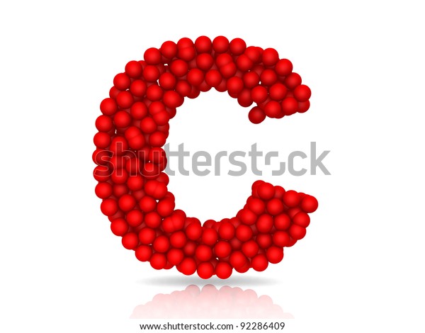 Shape Letter C Made 3d Spheres Stock Illustration 92286409