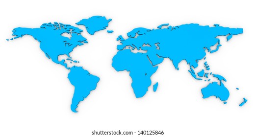 Blue Political World Map Illustration Stock-vektor (royaltyfri ...