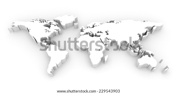 Shape World Map 3d Illustration Stock Illustration 229543903 | Shutterstock
