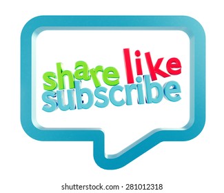 Share Like Subscribe Text Chat Message Stock Illustration 281012318 ...