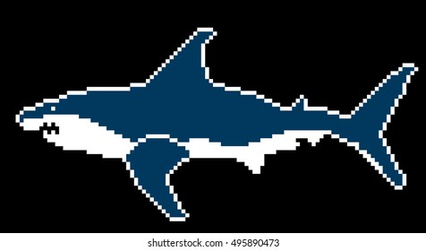 Tuna Pixel Art Pixelated Tunny Seafood Stock Vector (Royalty Free ...