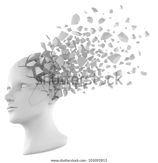 Shattered Human Head Model Side View Stock Illustration 105092813 ...
