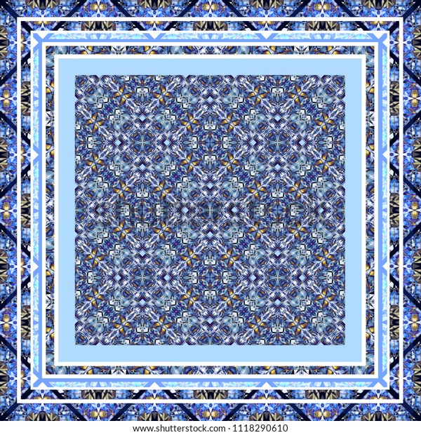 Shawl Design Border Element Stok İllüstrasyon 1118290610