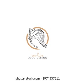 Shell Round Frame Logo Design Style Stock Illustration 1974337811 ...