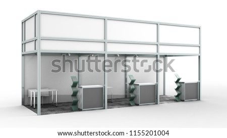 Shell Scheme Exhibition Stall 3 D Rendering Stock Illustration ...
