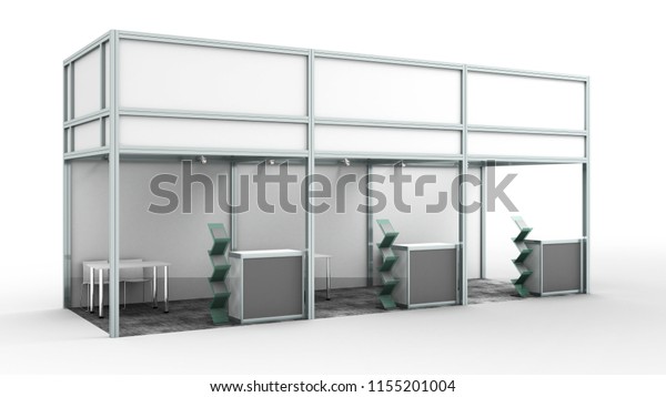 Shell Scheme Exhibition Stall 3d Rendering Stock Illustration 1155201004
