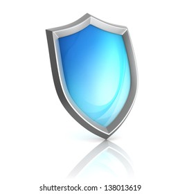 Realistic Shield Symbol Protection Reliability Vector Stock Vector ...