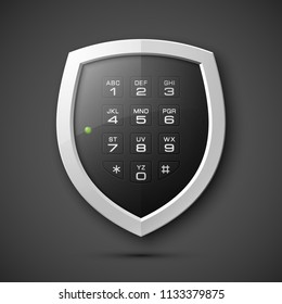 Shield Electronic Combination Lock Isolated Defense Stock Illustration ...