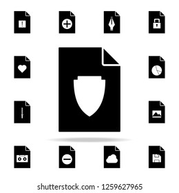 Shield On Document Icon File Documents Stock Illustration 1259627965 ...