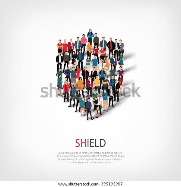 Shield People Stock Illustration 395193907
