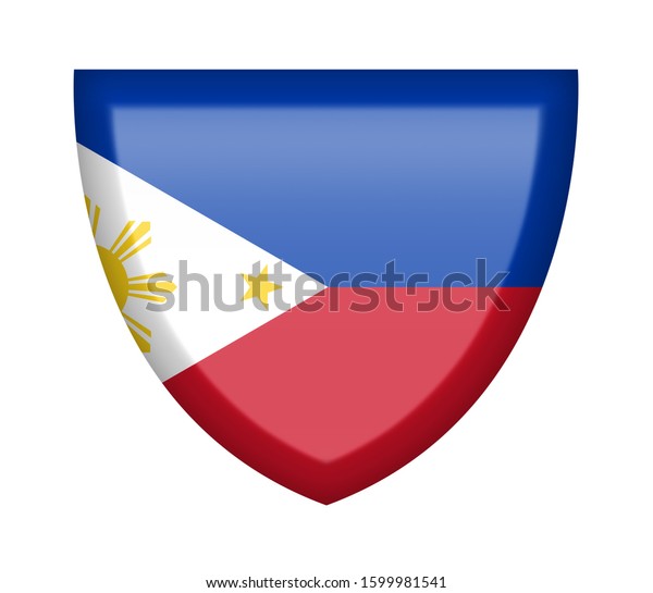 Shield Philippines Flag On White Background: ilustrações stock ...
