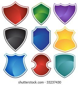 Simple Shield Design Set Various Shapes Stock Vector (Royalty Free ...