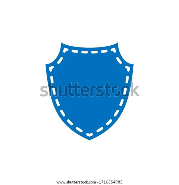 Shield Shape Icon Blue Silhouette Sign Stock Illustration 1716354985 ...