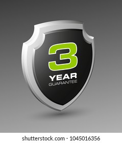Shield Text Guarantee Three Year Icon Stock Illustration 1045016356 ...