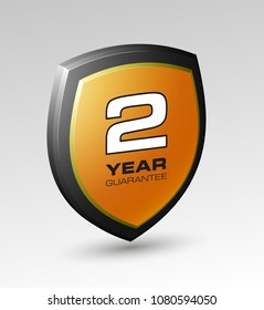 Shield Text Guarantee Two Year Icon Stock Illustration 1080594050 ...