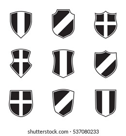 Antique Army Shields Crest Medieval Heraldry Stock Illustration 203685727