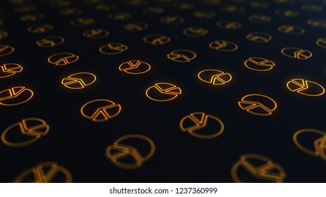 Shining Diagram Icon Logo Background 3d Stock Illustration 1237360999 ...