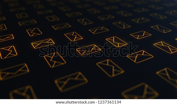 Shining Envolope Icon Logo Background 3d Stock Illustration 1237361134