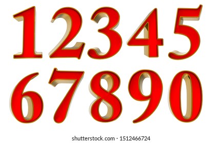 78 3d render red font with golden outline Images, Stock Photos ...