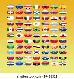 Collection Circle Sign National Flags Different Stock Illustration ...