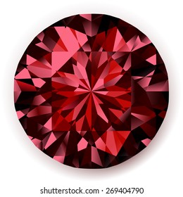 Shiny Realistic Ruby On White Background Stock Illustration 269404790 ...