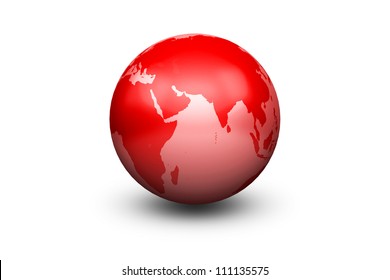Glossy Red Earth Globe Vector Stock Vector (Royalty Free) 48053998