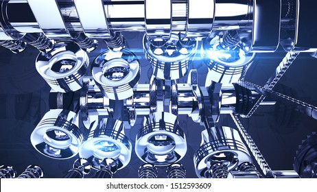 Shiny V8 Engine Motion Graphics Background 스톡 일러스트 1512593609 ...