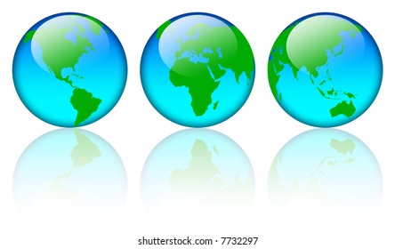 Shiny World Map Globe Isolated On Stock Illustration 7732297 | Shutterstock