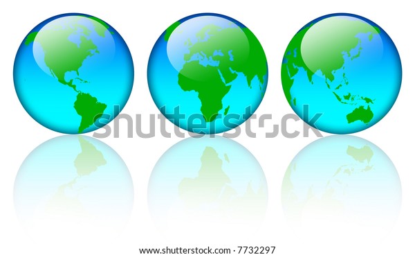 Shiny World Map Globe Isolated On Stock Illustration 7732297 | Shutterstock