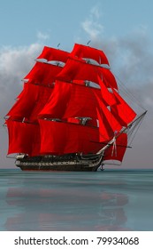 Ship Red Sails Stock Illustration 79934068 | Shutterstock