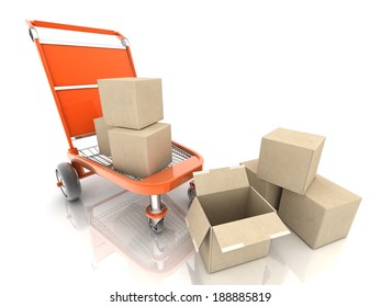 Shipping Boxes Carts Stock Illustration 188885819 | Shutterstock