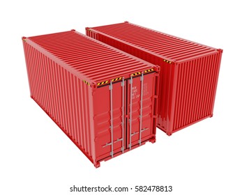 Shipping Containers Isolated 3d Rendering Stock Illustration 582478813 ...