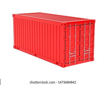 Empty Red Shipping Container Open Doors Stock Illustration 1661993806