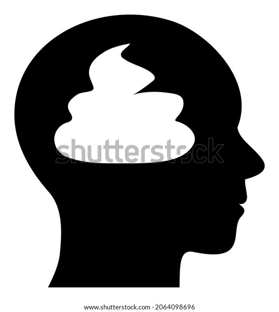 Shit Brain Icon Flat Style Isolated Stock Illustration 2064098696 ...