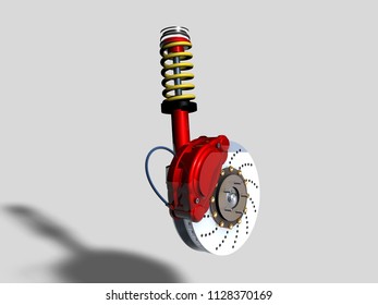 Shock Absorber Disc Bracking System On Stock Illustration 1128370169