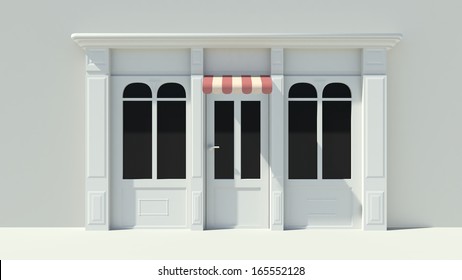 Shopfront Large Windows White Store Facade Stock Illustration 165552128 ...