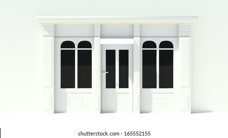 Shopfront Large Windows White Store Facade Stock Illustration 165552155 ...